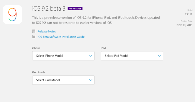 Apple lanza para desarrolladores: iOS 9.2 beta 3, OS X 10.11.2 beta 3, y tvOS 9.1 beta 2