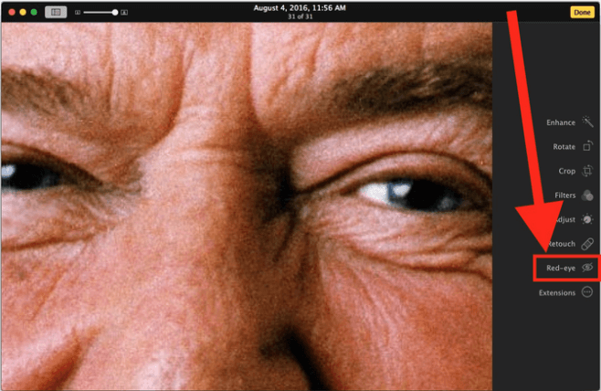 Cómo activar la función para eliminar los ojos rojos de Photos para Mac