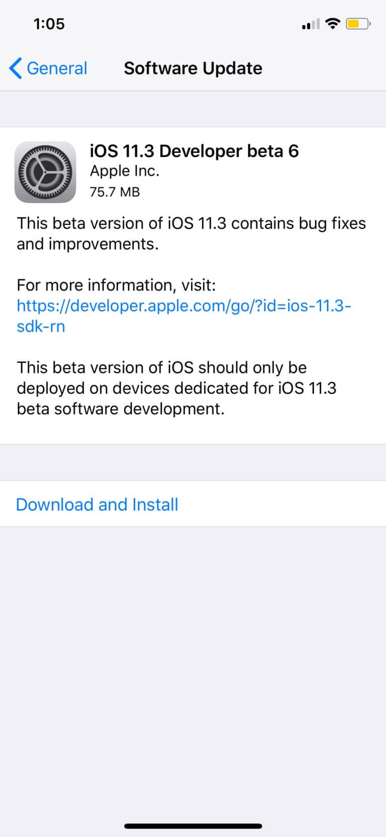 Apple lanza iOS 11.3 Beta 6 para desarrolladores
